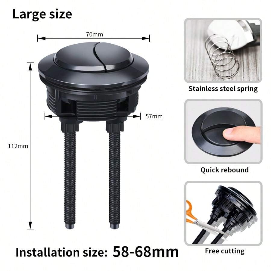 Dual Flush Toilet Tank Push Button, Replacement Toilet Seat Flushing ...