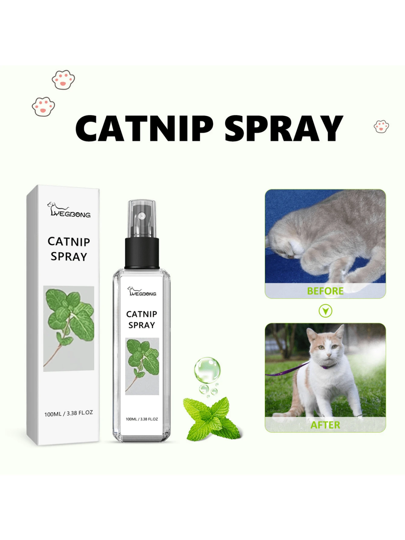 Catnip Spray Relieves Cats' Irritability, Enhances Pet Vitality, And ...