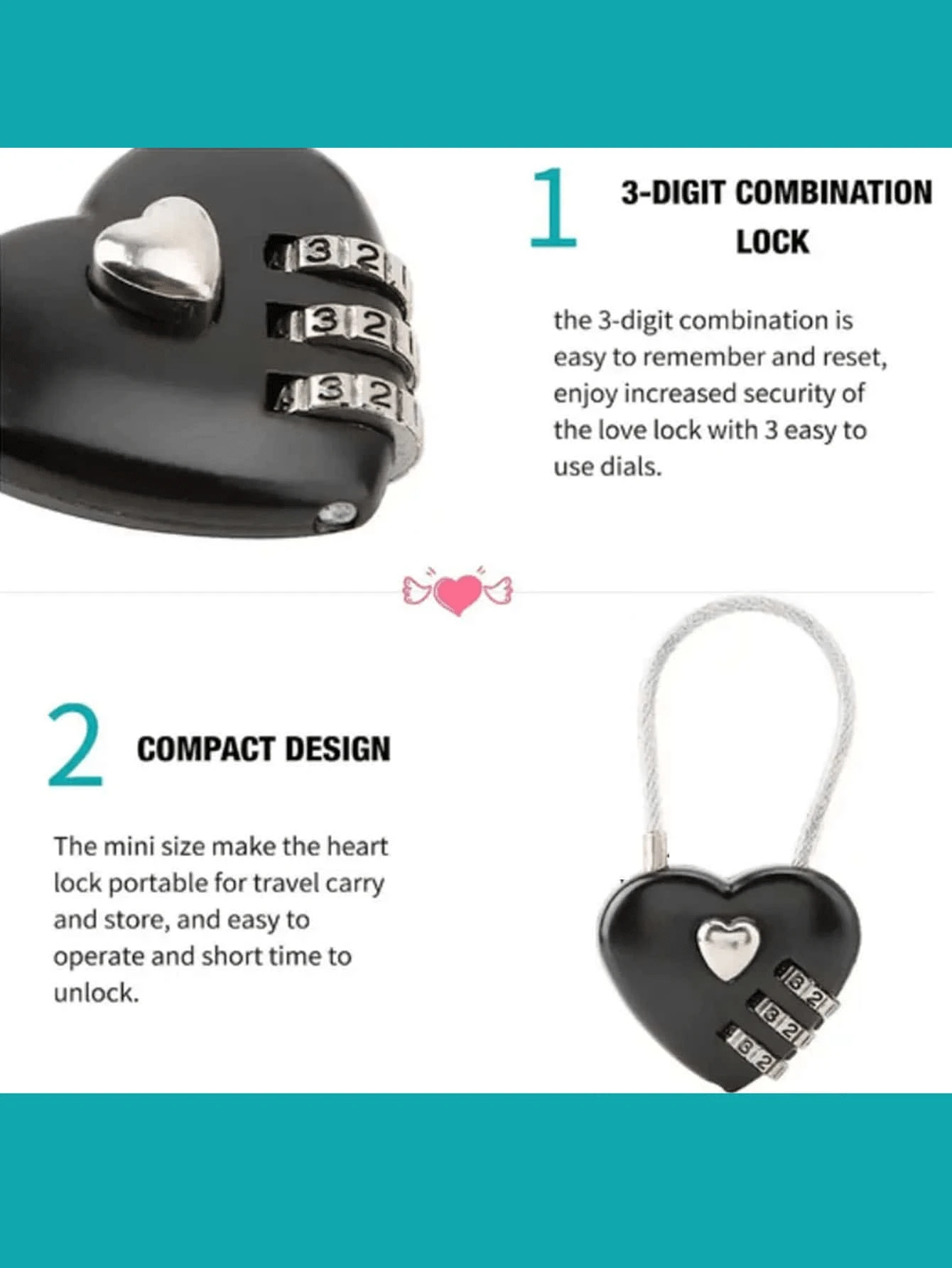Secure Your Belongings With This Stylish Heart-Shaped Combination Lock ...