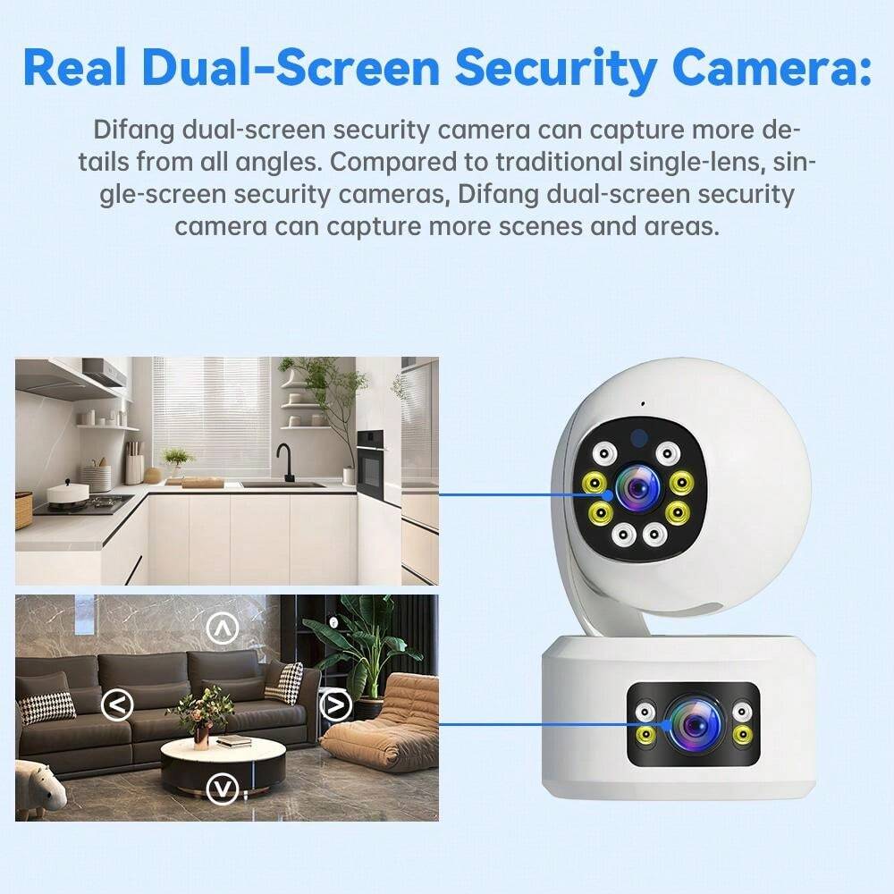 1PC 4MP Dual Lens Yoosee WiFi IP Camera Indoor Motion Detection 2-Way ...