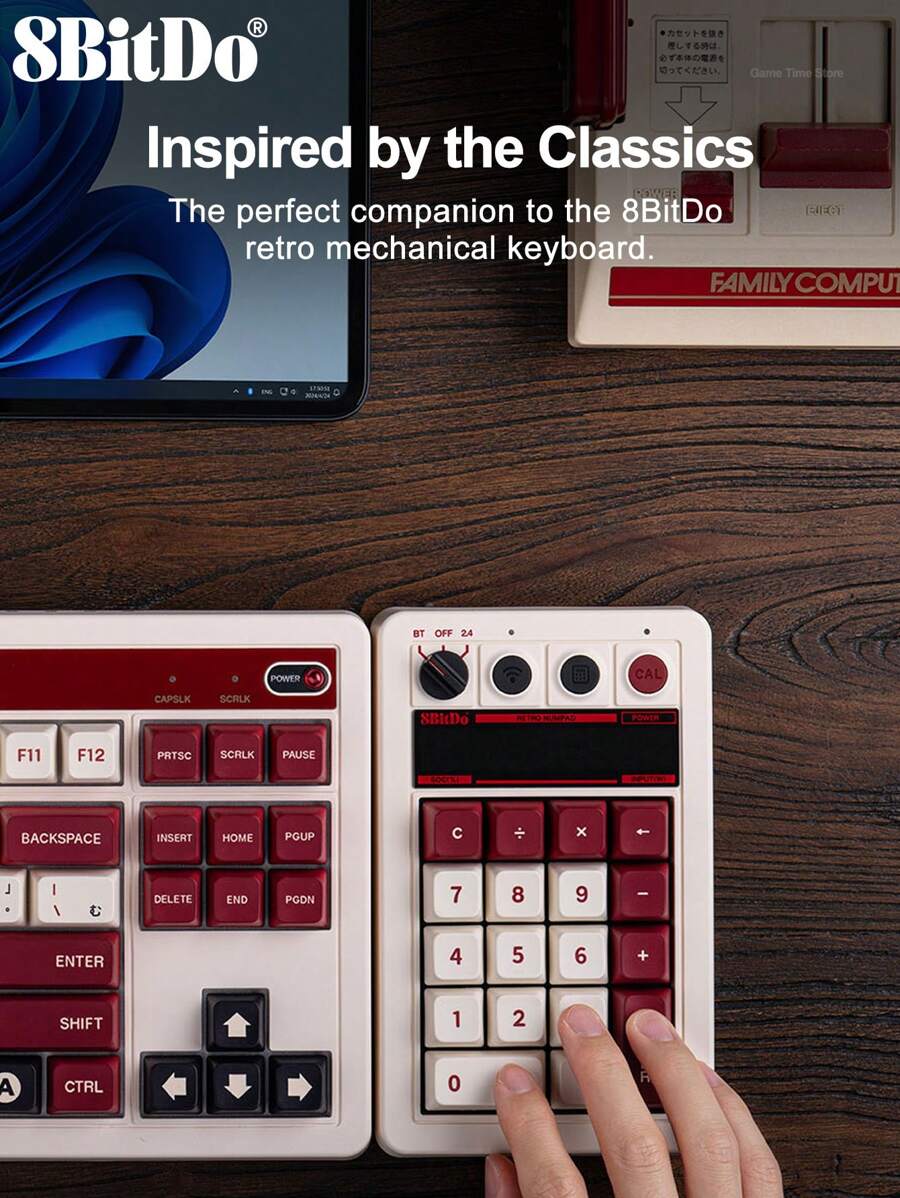 8bitdo 8BitDo Mechanical Keyboard Retro 18 Numpad Compatible With ...