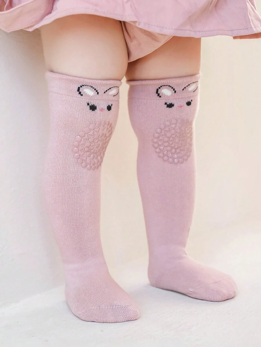 Infant Seamless Long Tube Socks With Non-Slip Grips For Crawling On ...