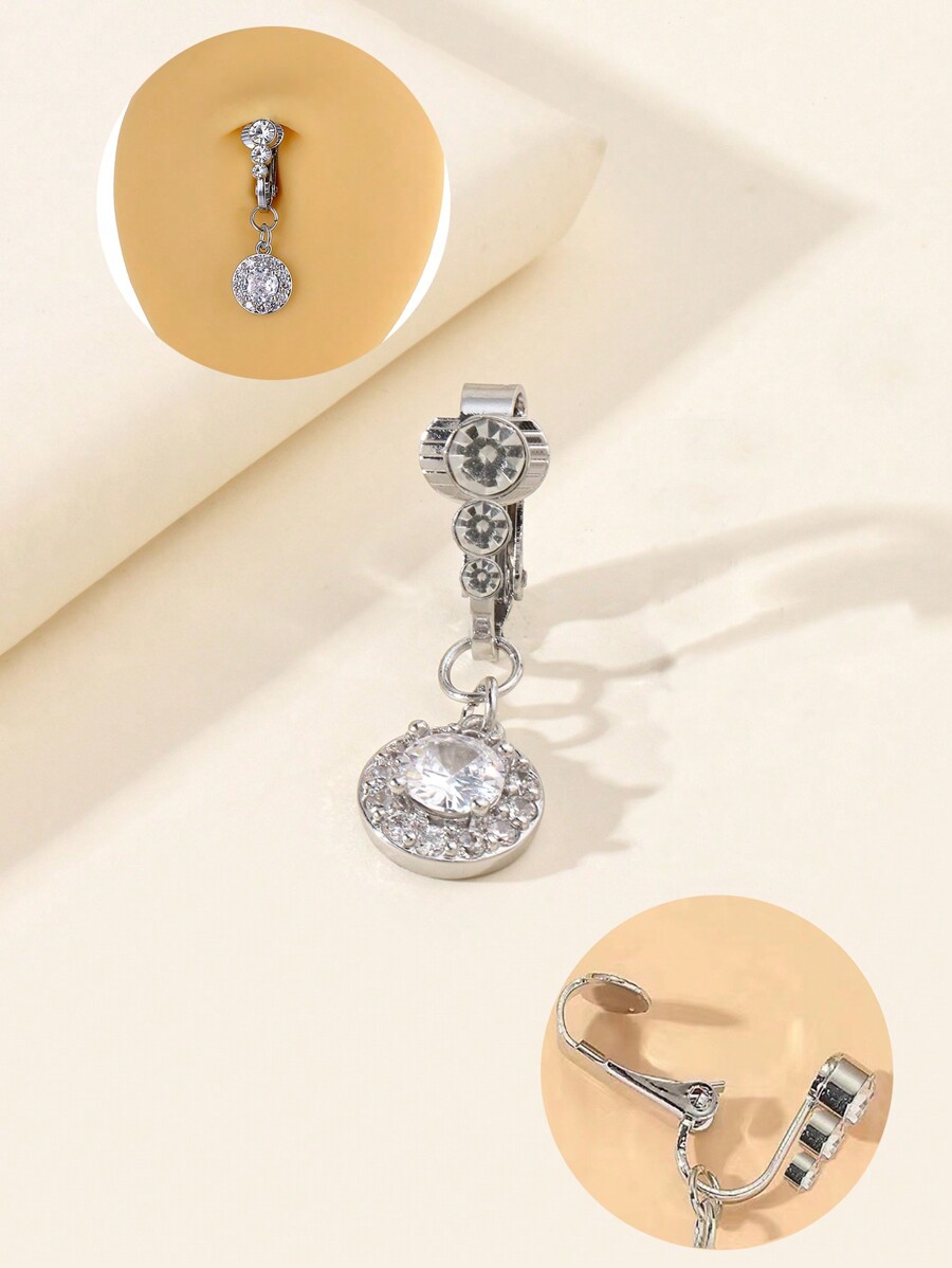 Fake Belly Round Fake Belly Piercing Clip On Umbilical Navel Fake ...