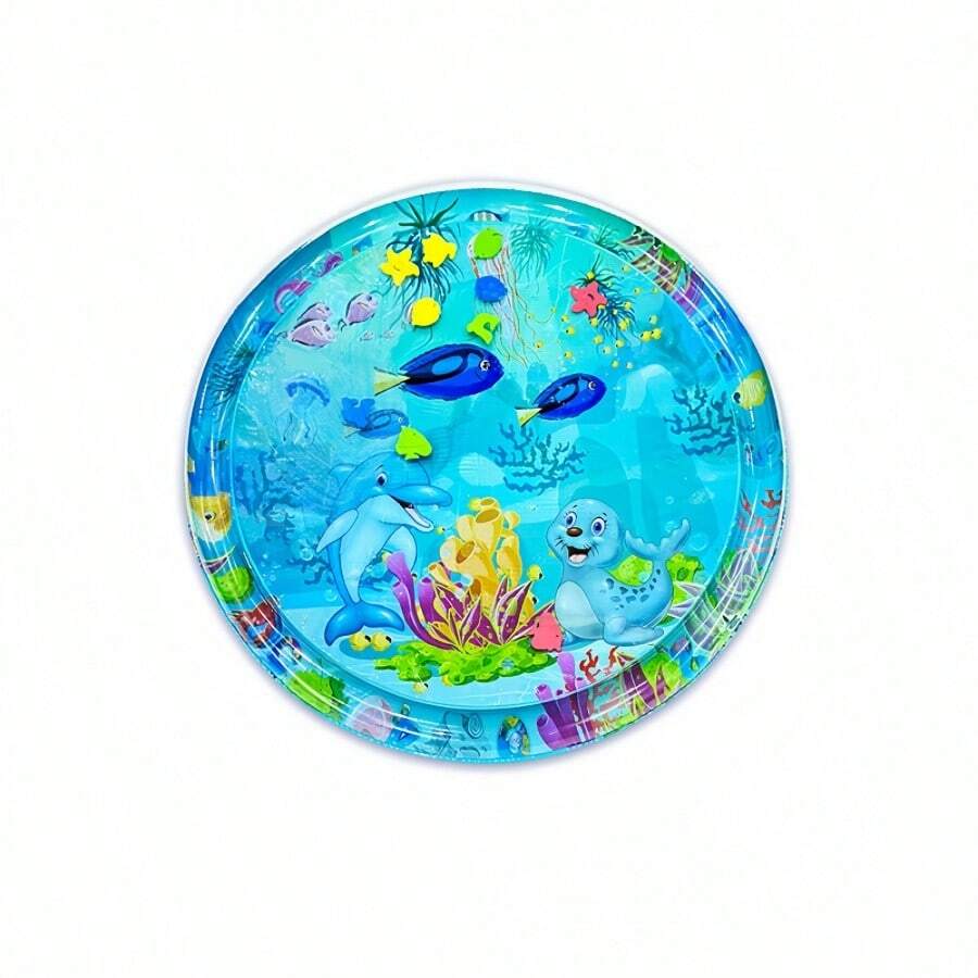 1pc Inflatable Kids Slapping Water Mat, Baby Crawling Ocean Fish PVC ...