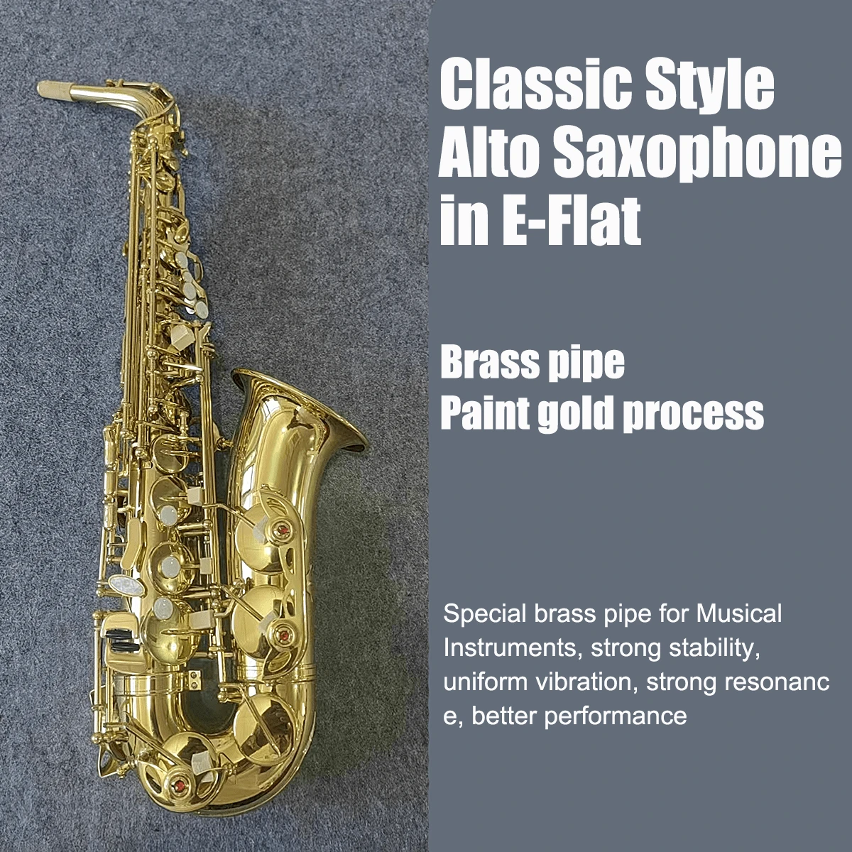 Classic Style E-Flat Alto Saxophone, Brass Body With Polished Finish ...
