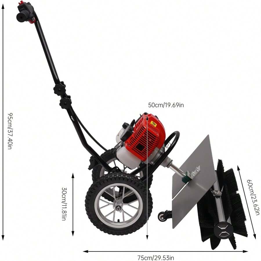 CNCEST CNCEST Outdoor Hand Held Gas Power Broom 43CC 2-Stroke Walk ...