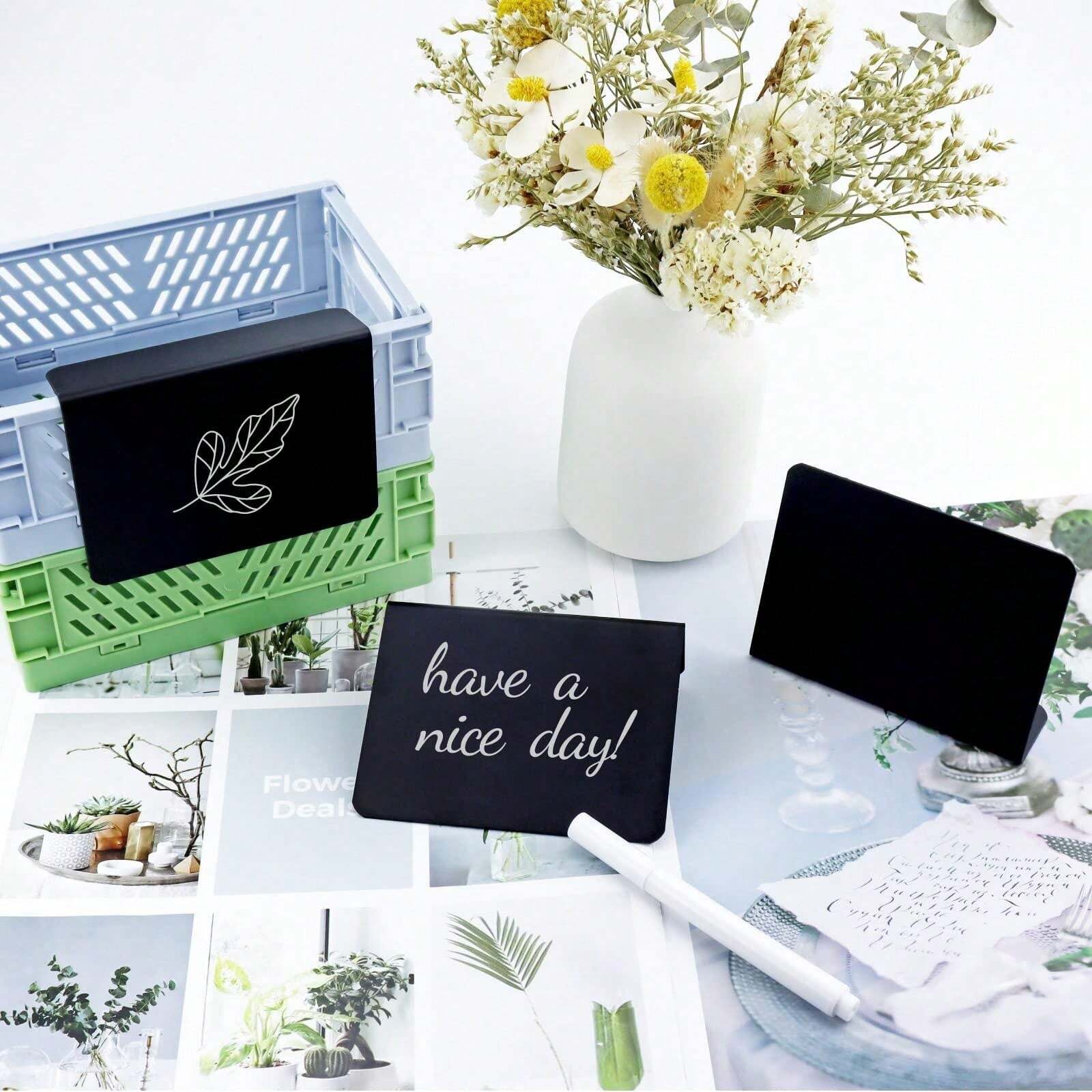 10Pack L-Shaped Chalkboard Tabletop Sign,Mini Chalkboard Buffet Labels ...