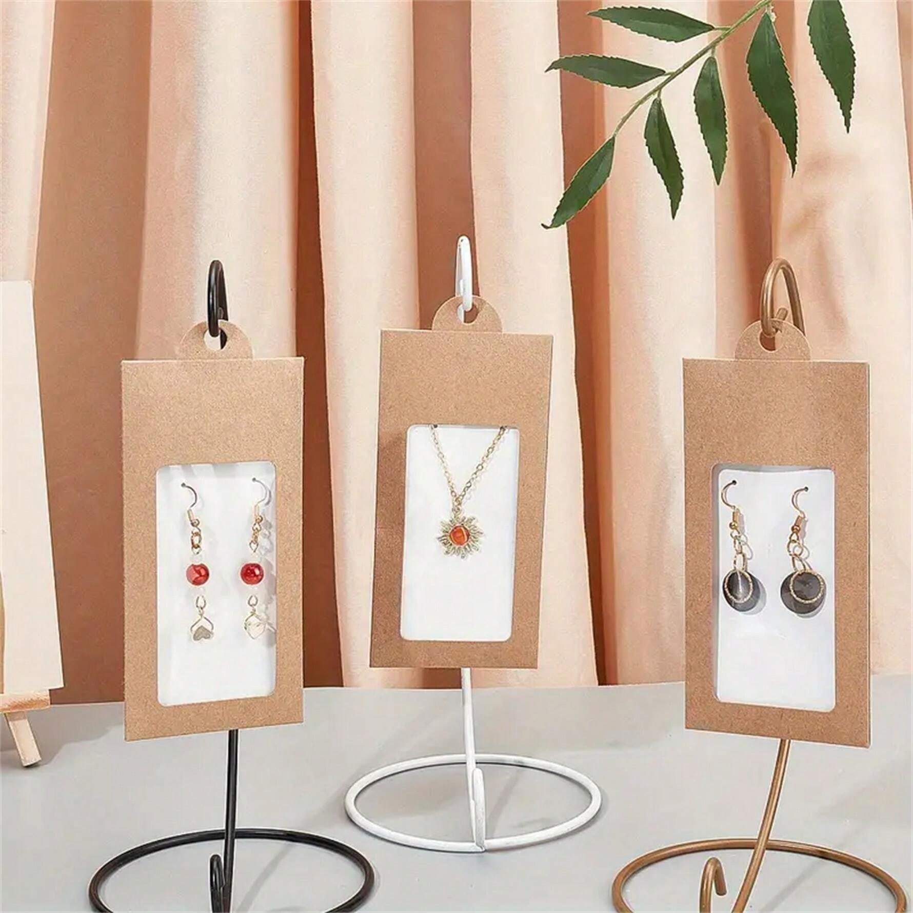 10-Pack Foldable Kraft Paper Jewelry Display & Packaging Boxes With ...