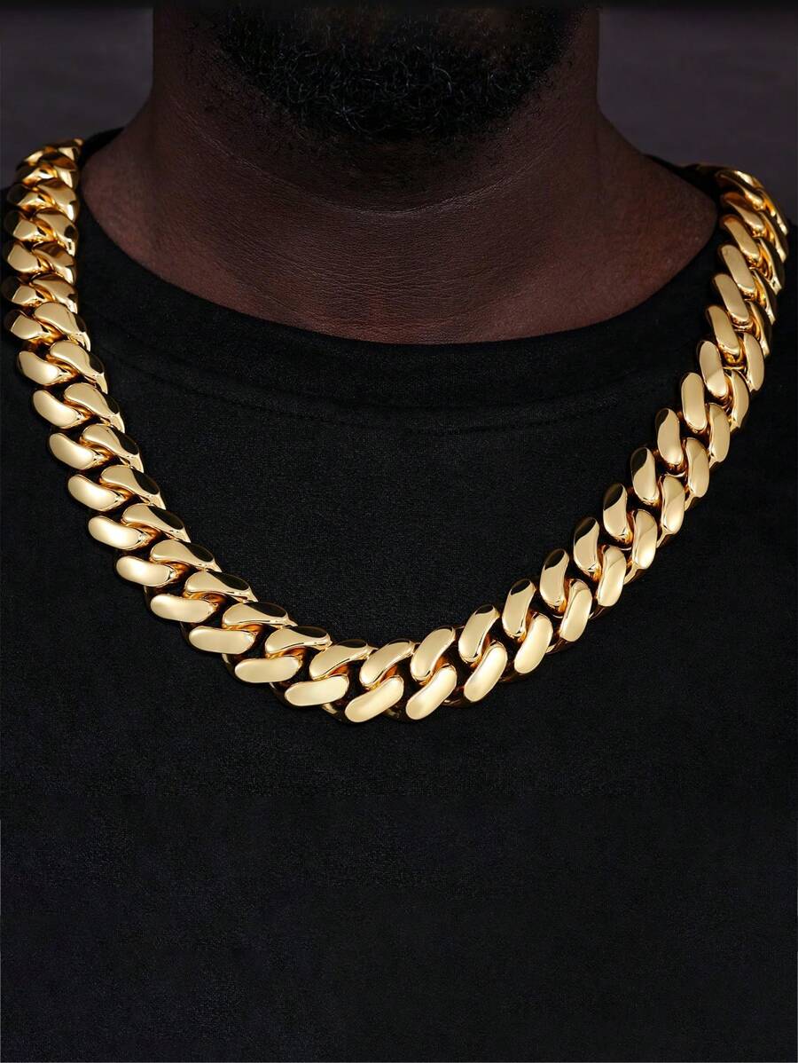 1pc Men's Big Gold Chain Necklace Fake Chunky Gold Chain Costume ...