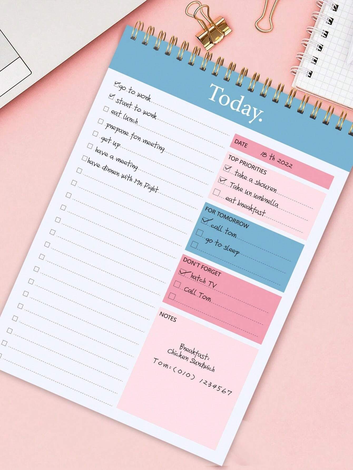 A Set Of English Daily, Weekly And Monthly B5 Notebooks With Concise ...