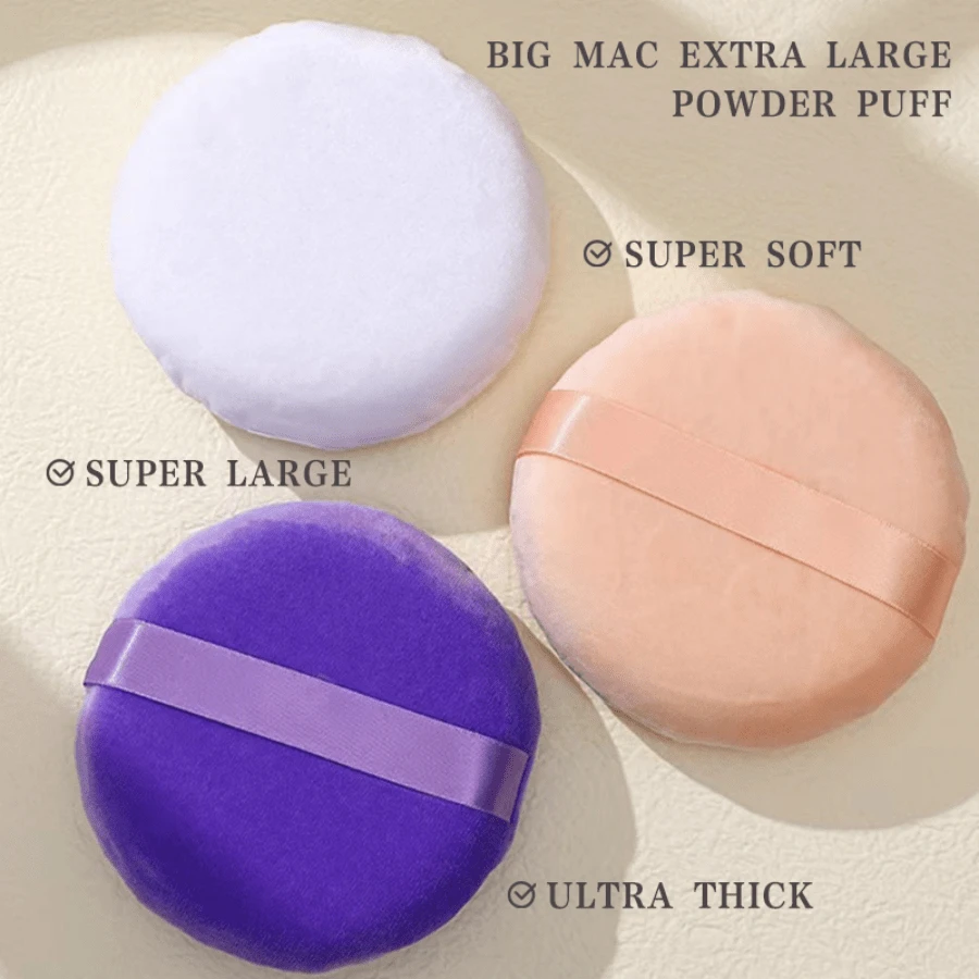 Extra Large Powder Puff, Velvet & Ribbon Makeup Sponge For Setting ...