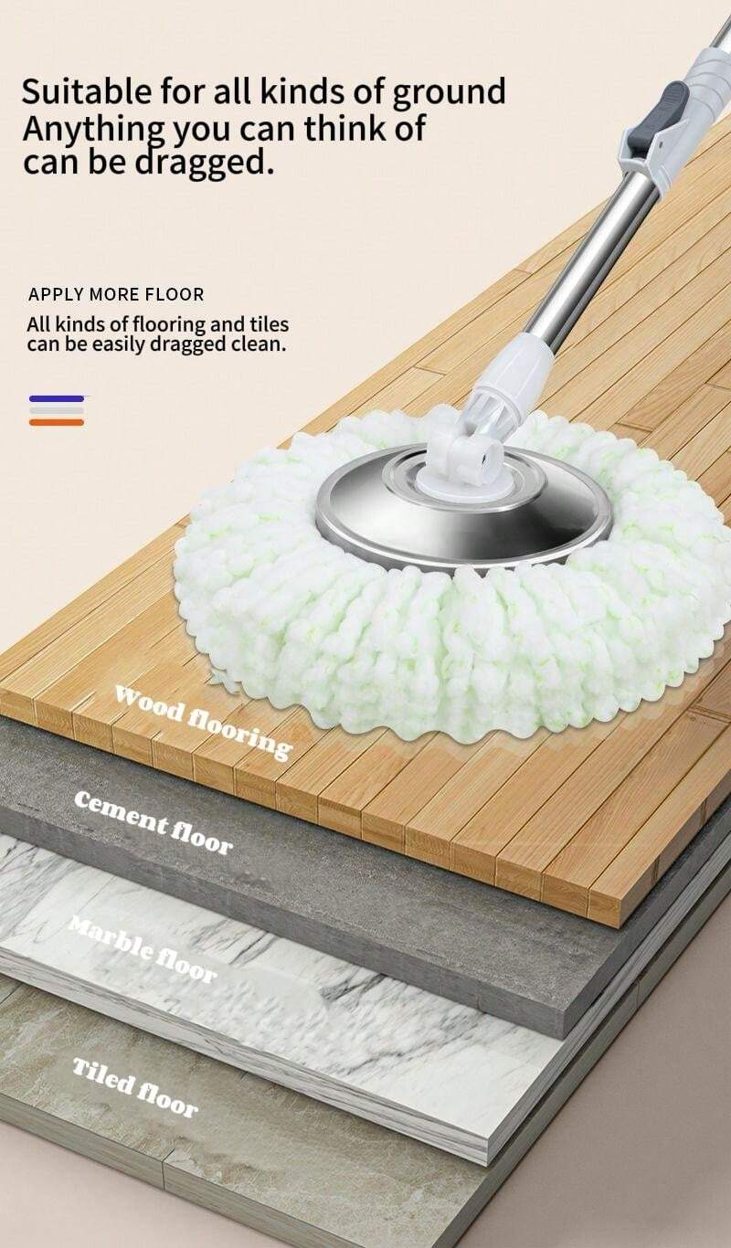 Rotating Mop No-Hands Cleaning Slouchy Mop Dry&Wet Separation Wringing ...