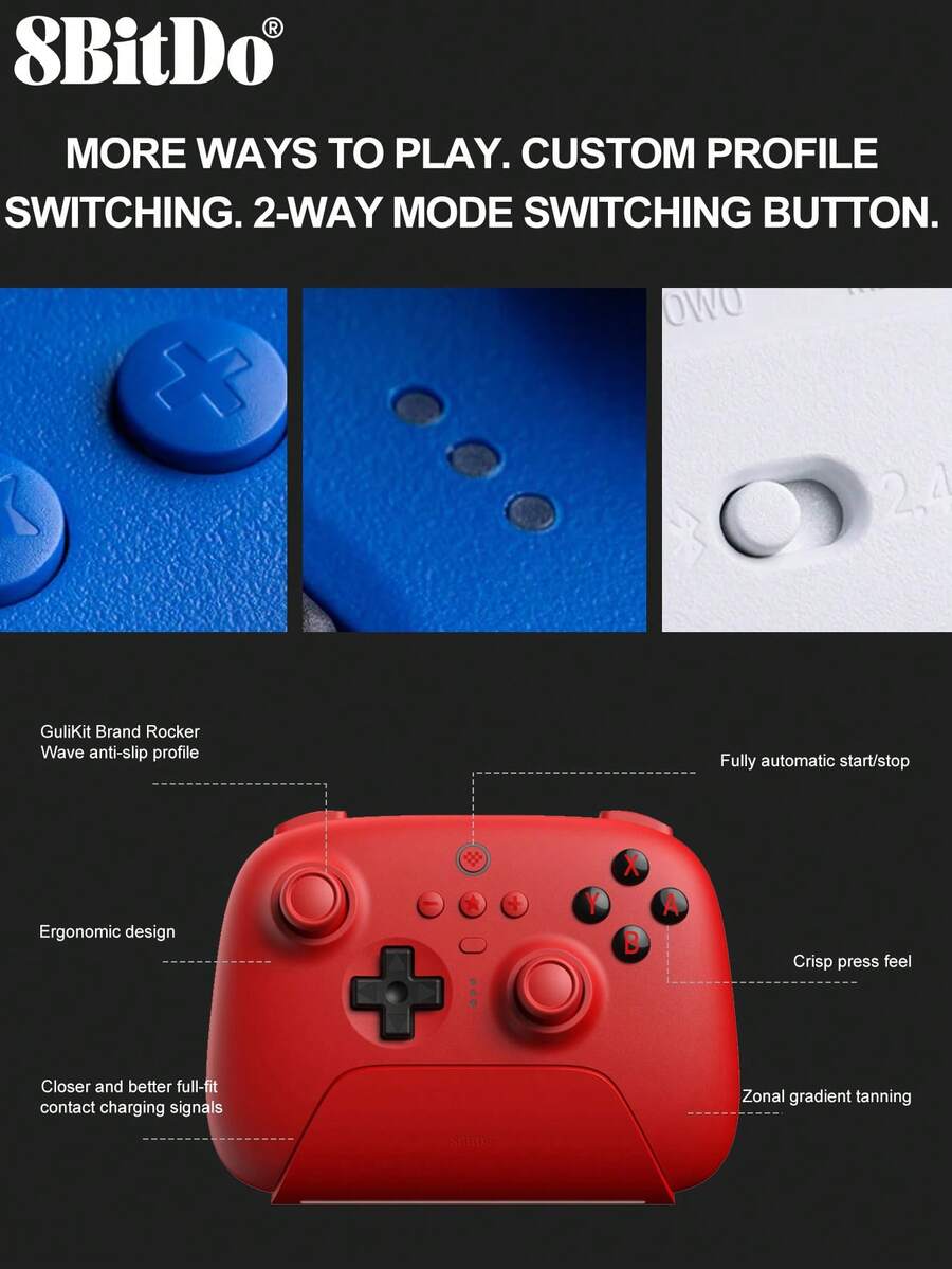 8bitdo 8BitDo Switch Controller พร้อมแท่นชาร์จ เกมแพดสุดยอดสำหรับพีซี ...