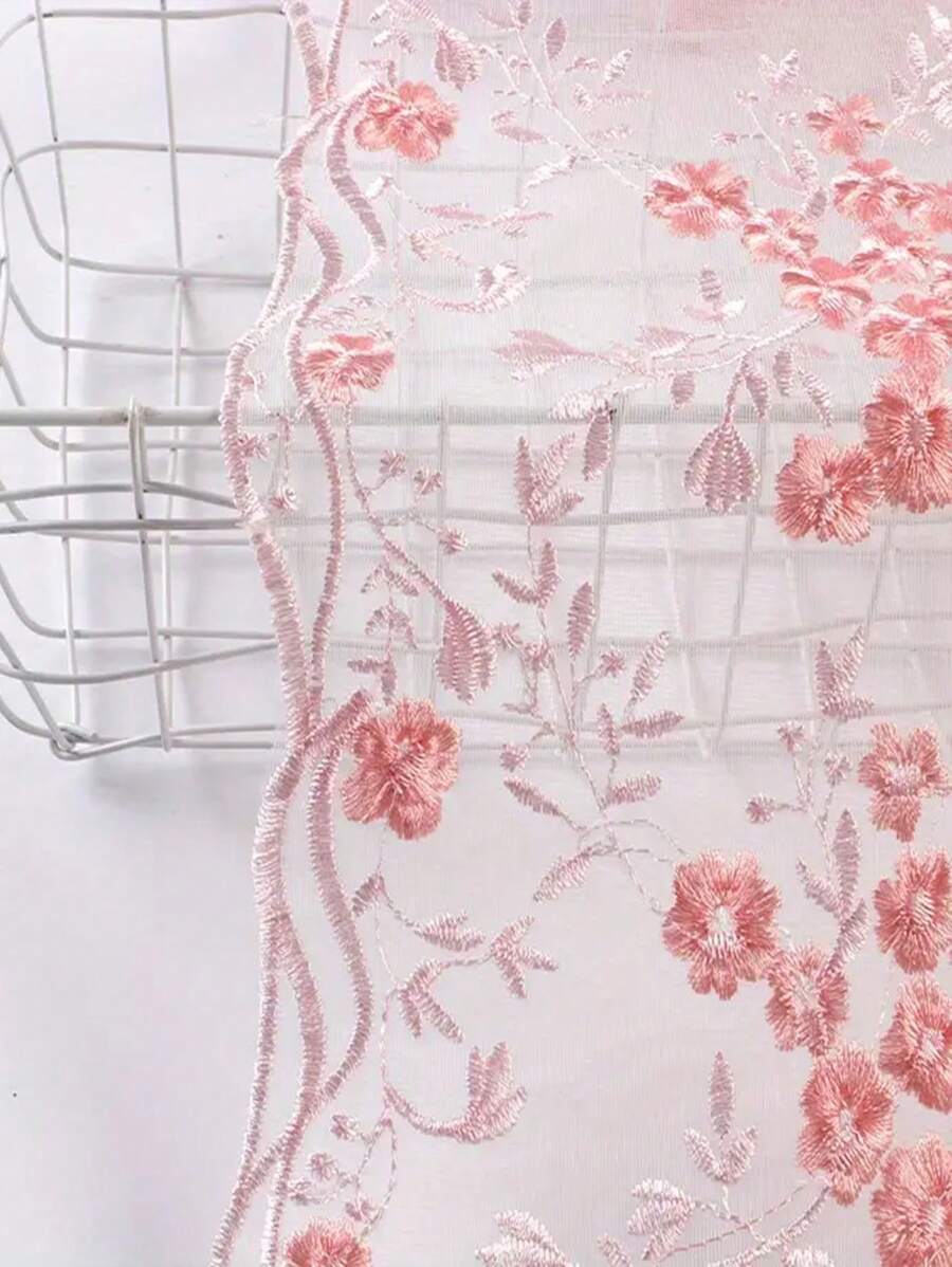 3D Embroidered Floral Pattern Tulle Fabric, Lace Fabric For DIY Dress ...