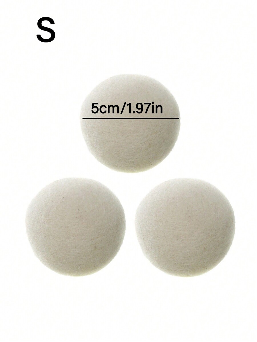 3pcs Solid Laundry Ball, Premium Natural Wool Dryer Balls - Replace ...