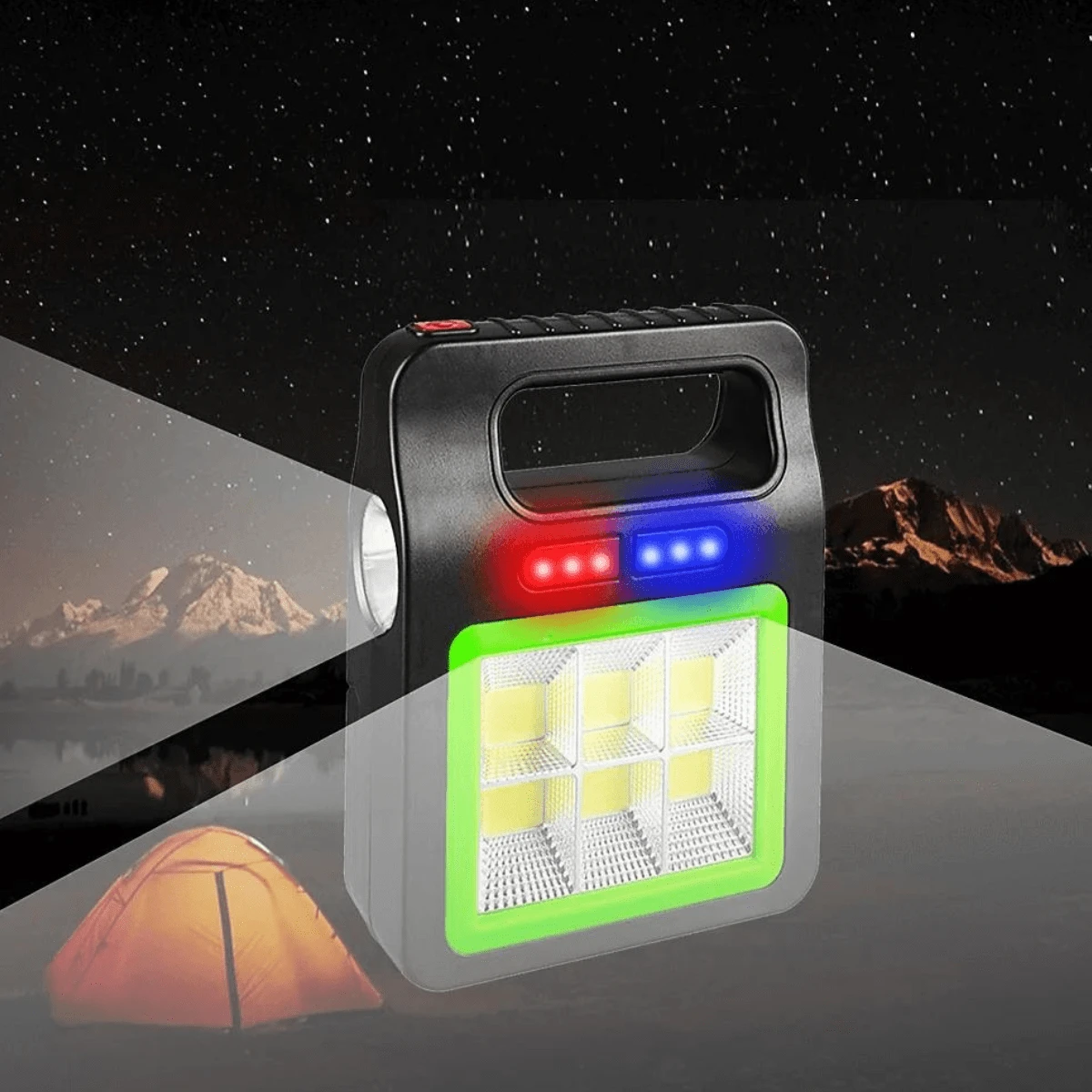 LED Flashlight White Blue And Red Emergency Portable Rechargeable Via ...