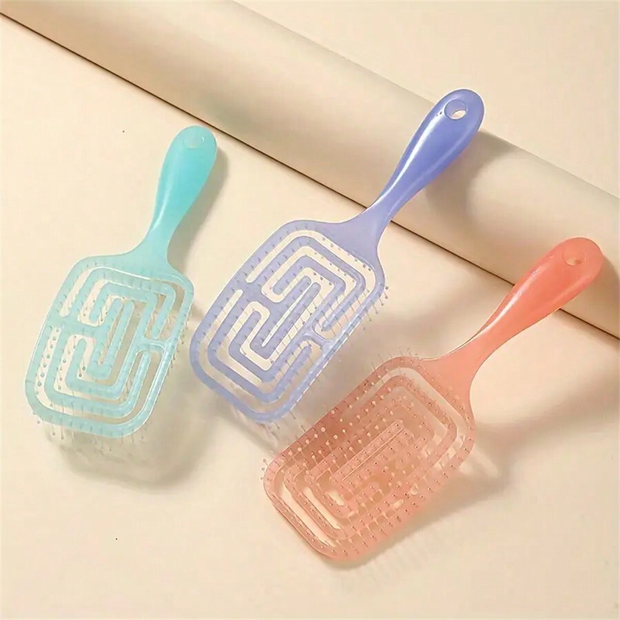 Hollow Rib Hair Comb - Square Jelly Design, Creating A Smooth And ...