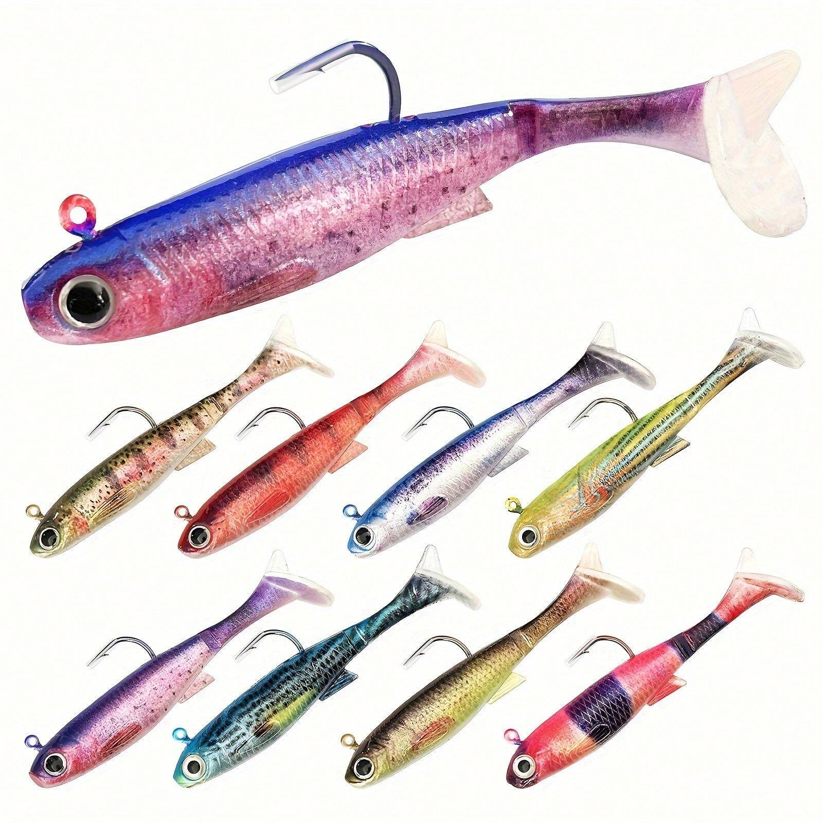 Soft Plastic Lifelike Fish Head Lure With Big Wobbling T-Tail, Fishing ...