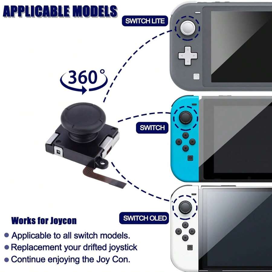 Joycon Joystick Replacement Repair Kit 2 Packs For Fix Drift Switch Joy ...