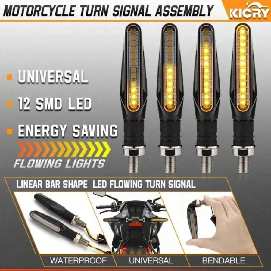 Motorcycle Led Turn Signals Directional Indicators Flashing Rear Tail ...
