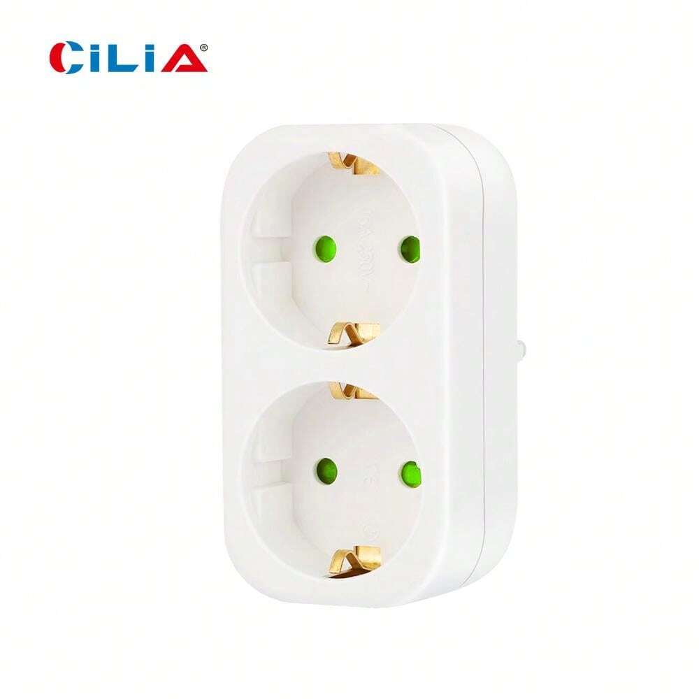 Adaptador De Tomada Schuko Cilia Divisor De Tomada De Parede 250v 16a Economia De Espaço