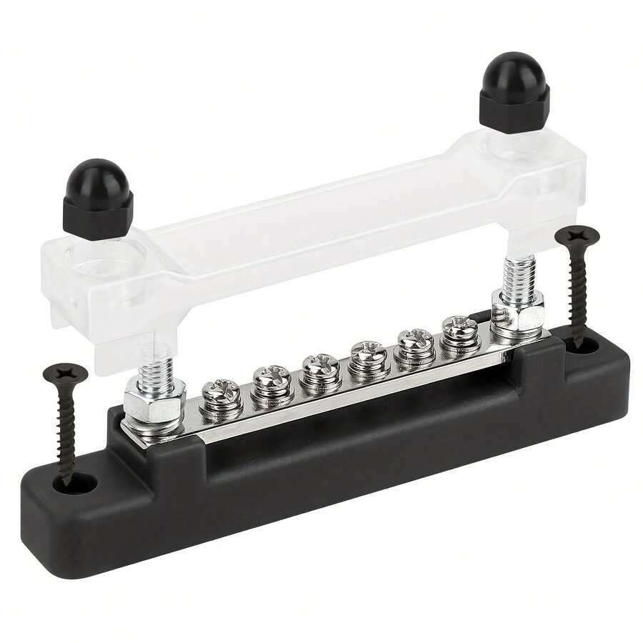 6-Pin Busbar Distribution Block With Cover, Single Row Busbar Grounding ...