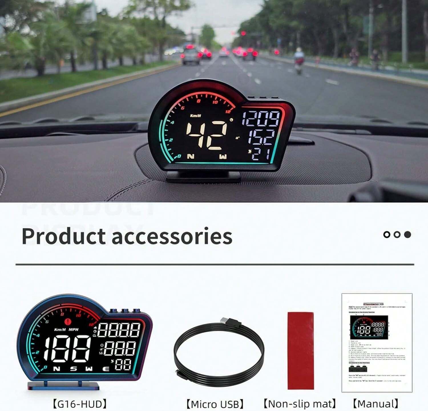 Digital Speedometer Universal Car Head Up Display With Speed MPH ...