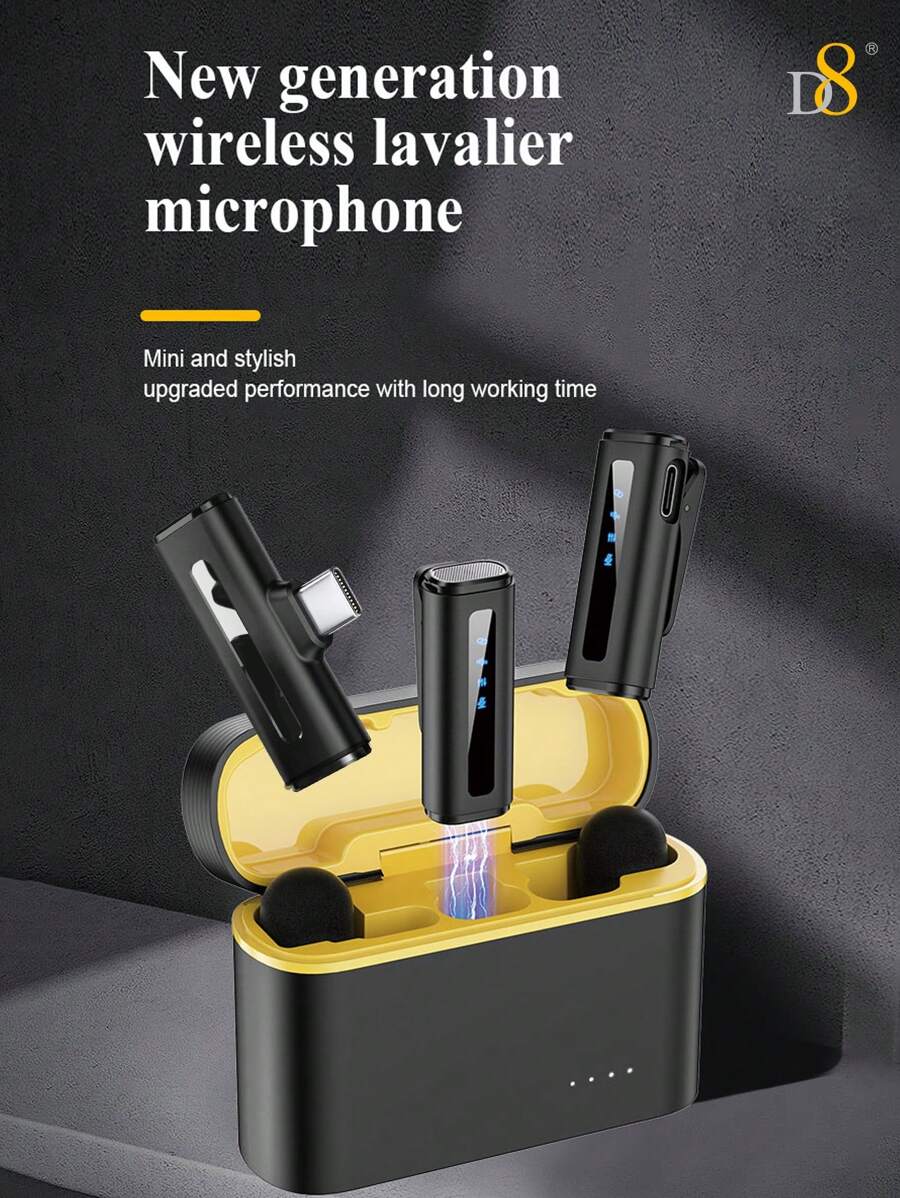 Microphone sans fil D8 Lavalier - Mini Micro Cravate - Synchronisation ...