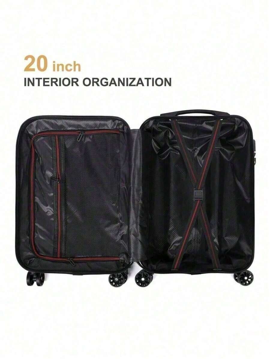 Mala de mão rígida 20" com rodas giratórias, trava TSA, mala de viagem ...