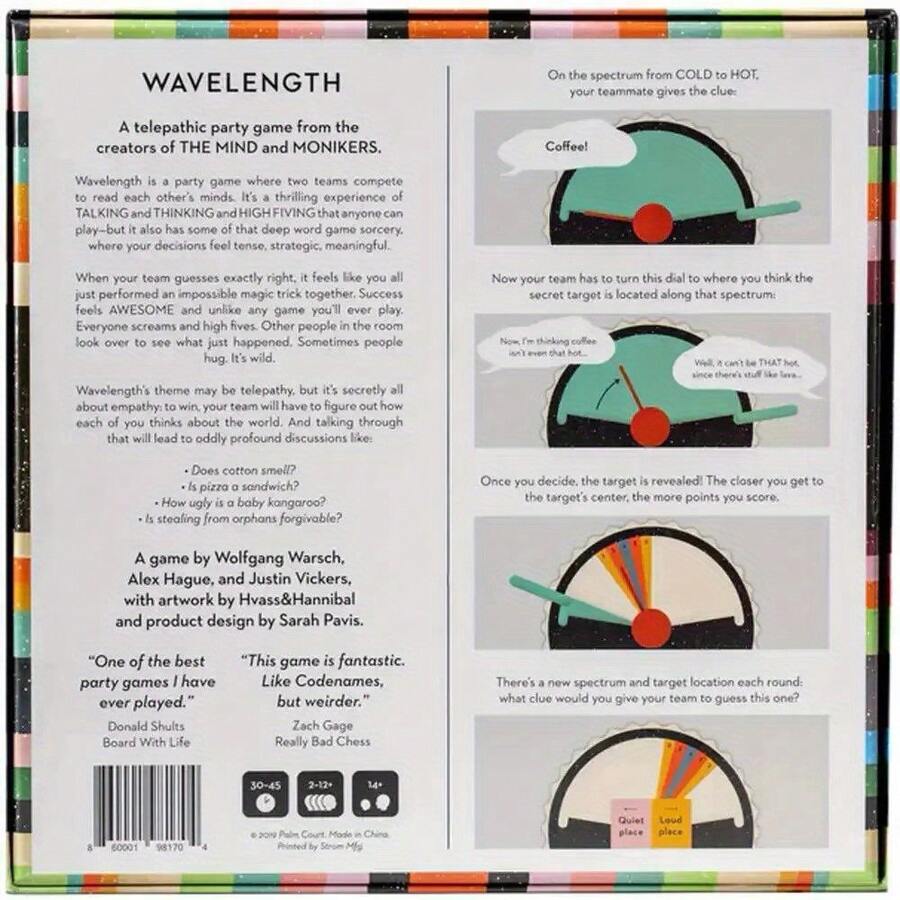 Wavelength Telepathy Party Game - Mind Reading Card Board Game ...