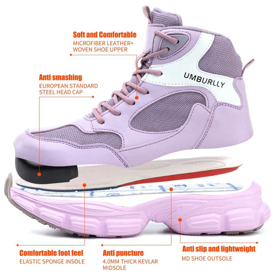 Fashion Steel Toe Anti-Smash Safety Shoes For Women Work Sneakers ...