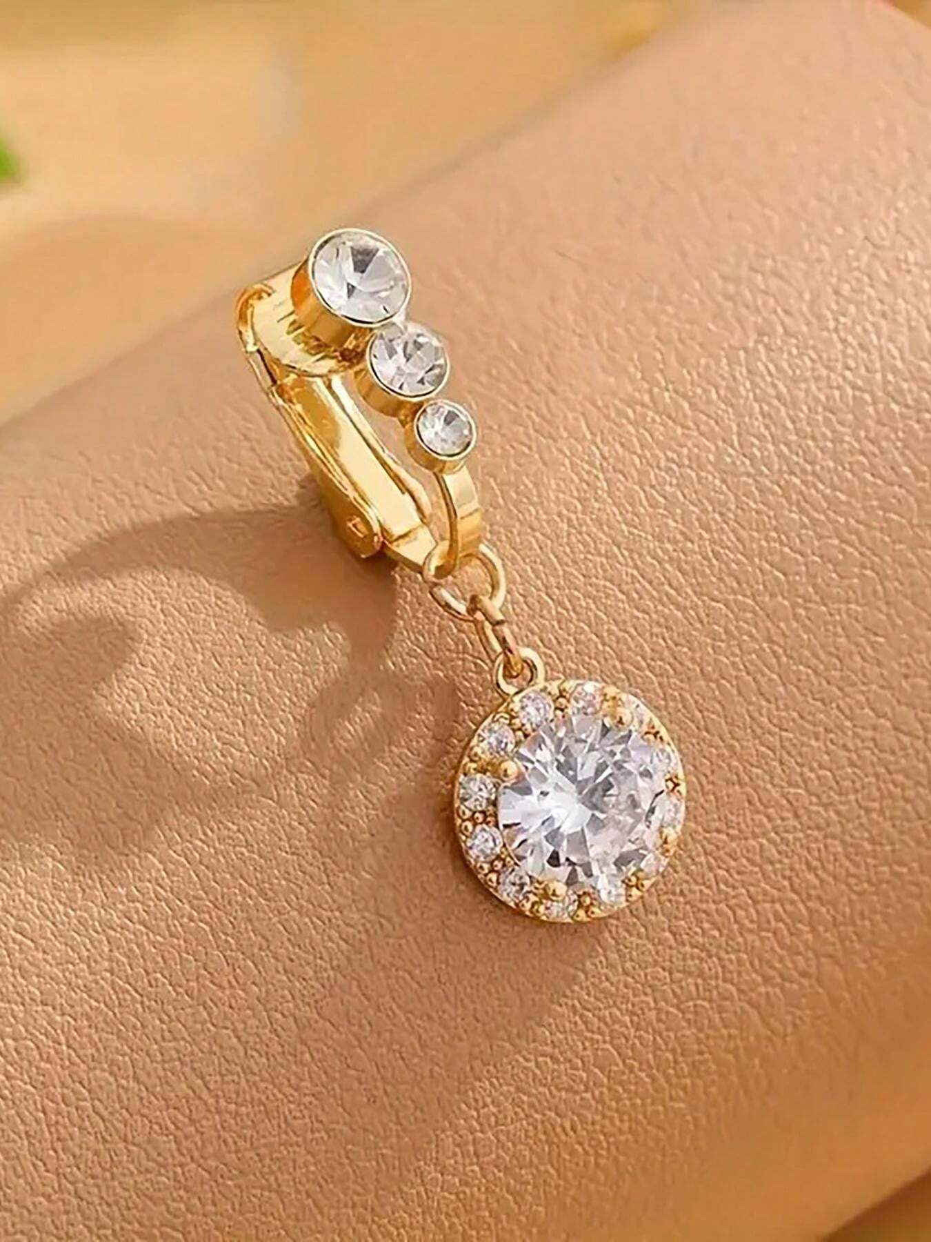 Fake Belly Round Fake Belly Piercing Clip On Umbilical Navel Fake ...