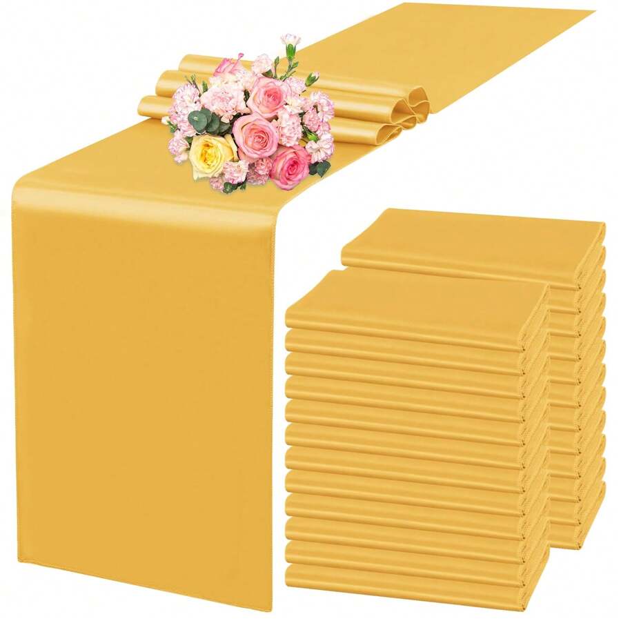 24 Pack Table Runway 12 X 72 Inch Premium Satin Table Flag, Bright Silk ...