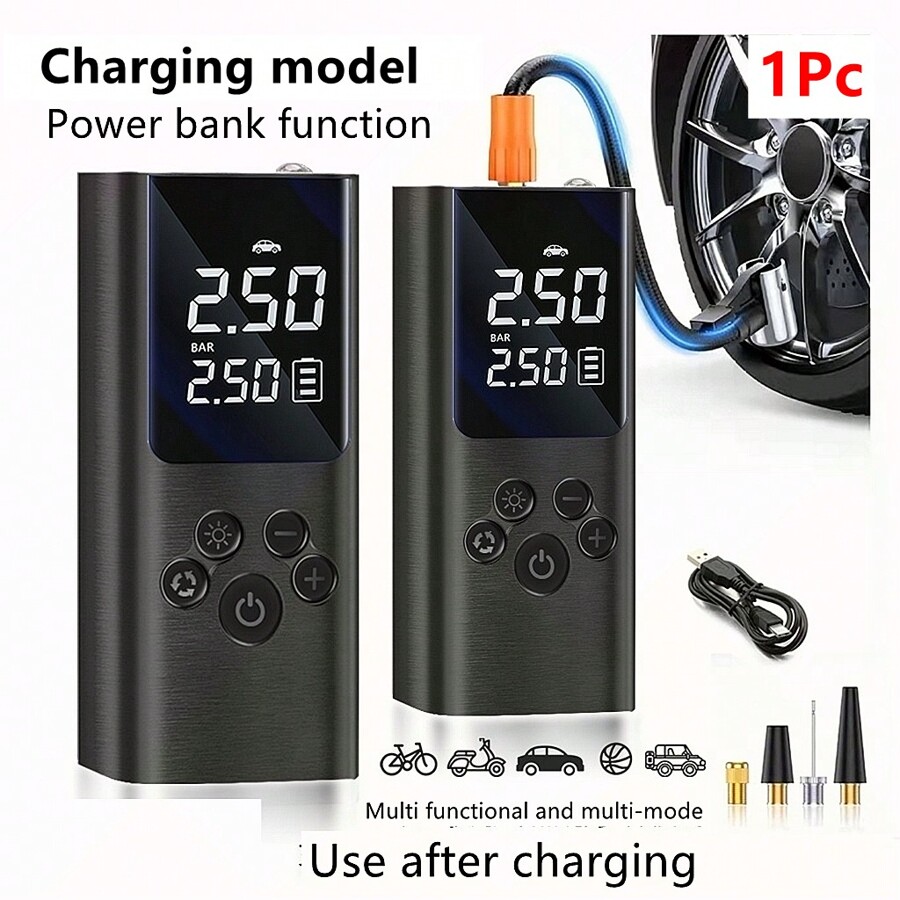 Multi Cylinder Inflation Pump Digital Display Wireless Portable SUV Car ...