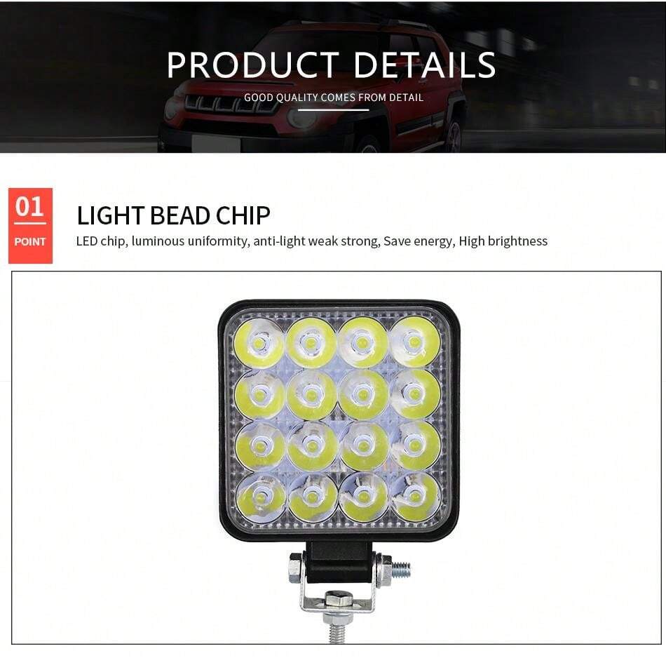 4pcs 48W 12V Mini LED Work Light Bar, Off-Road Flood Light For Truck ...