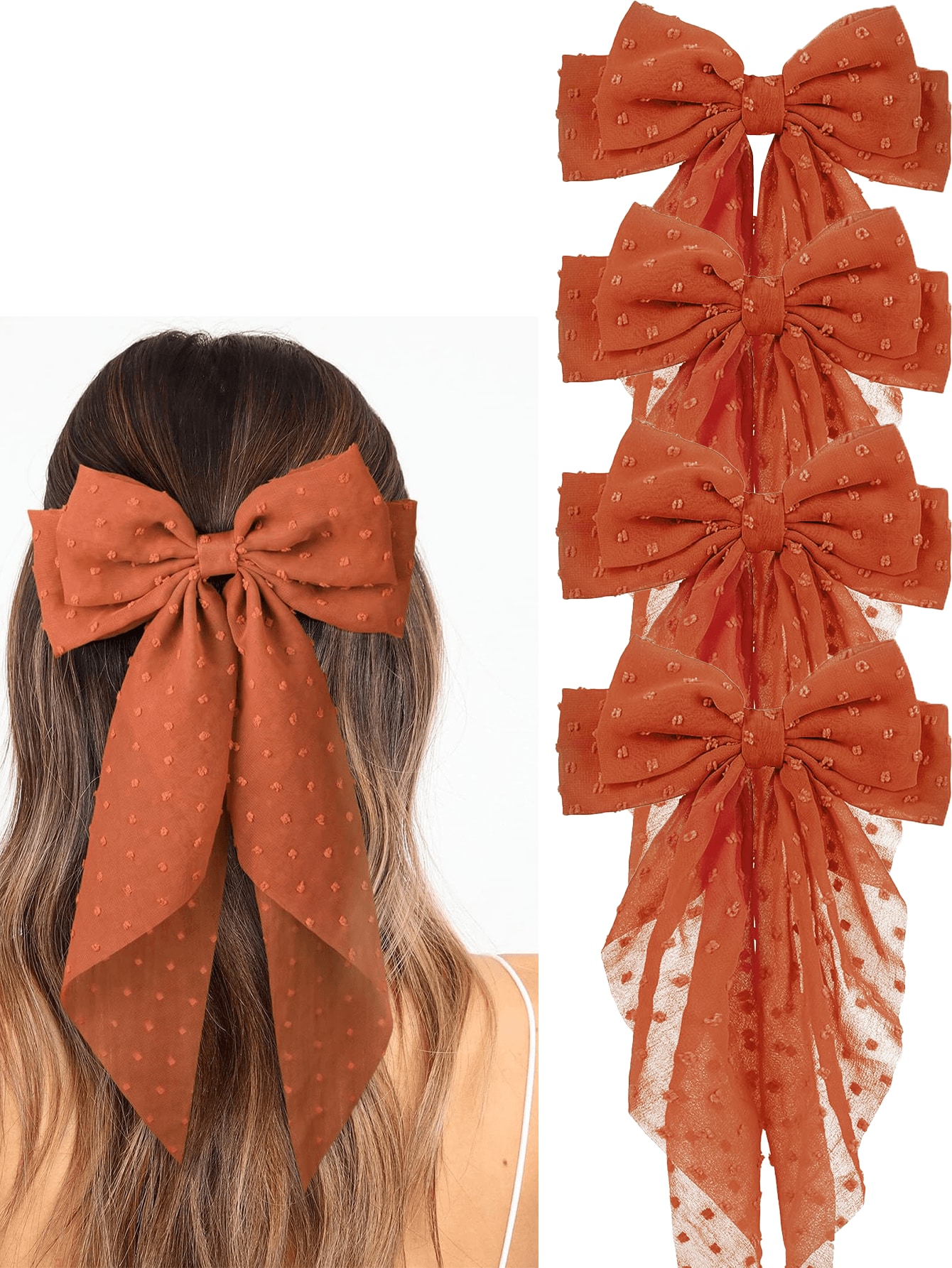 4 Pieces Royal Blue Bow Big Satin Bow Ladies Hair Clips Cute Big Hair ...