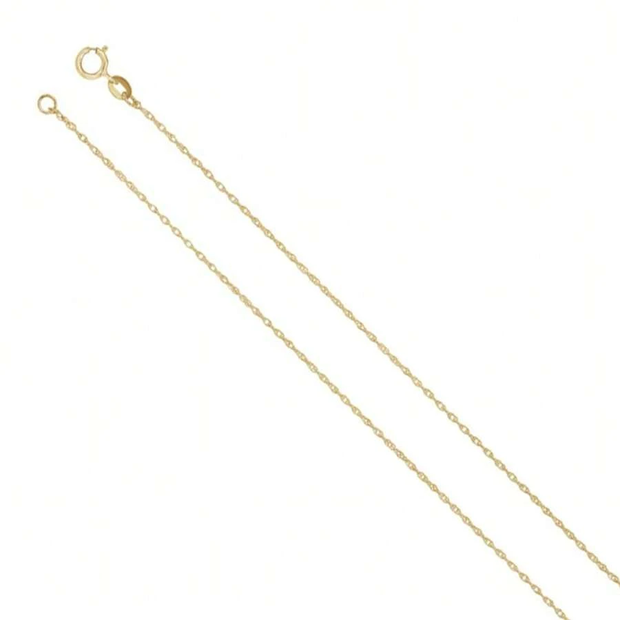 The Black Bow 1mm 18k Yellow Gold Solid Loose Rope Chain Necklace ...