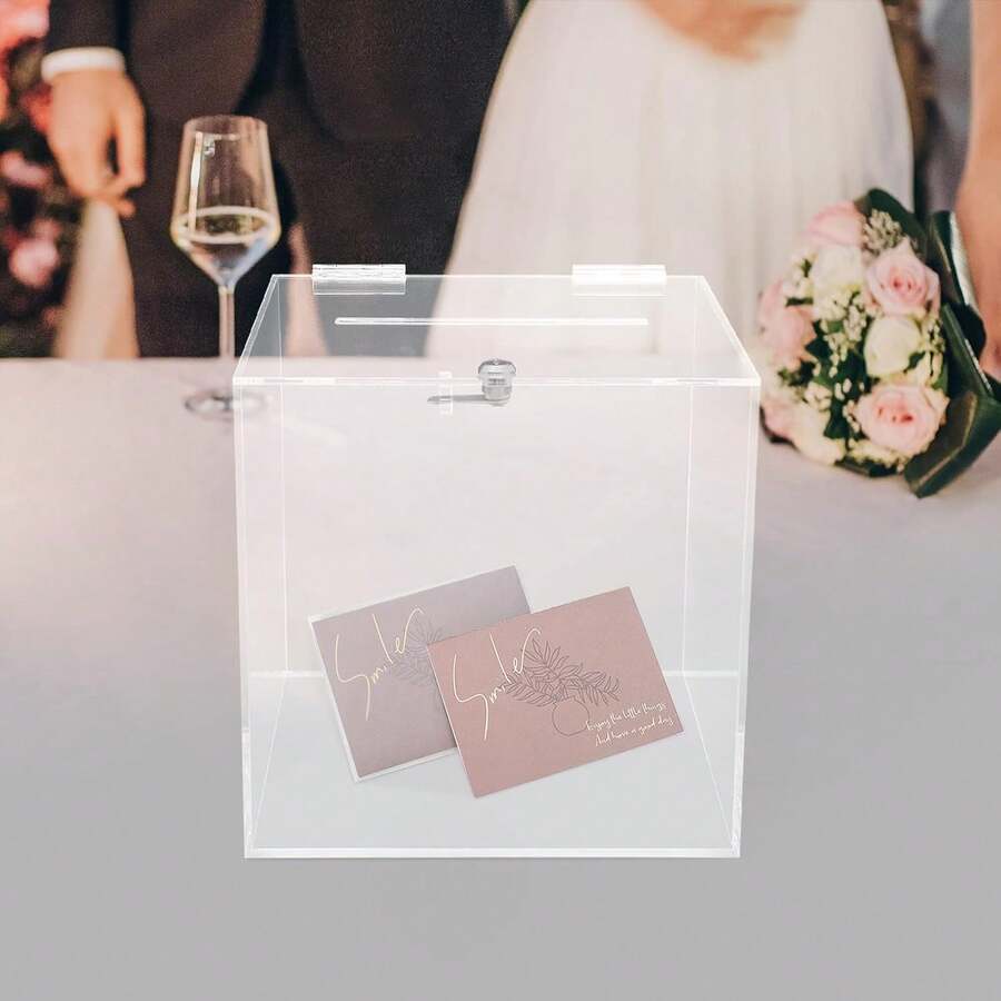 CNCEST CNCEST 12x12x12in Acrylic Donation & Ballot Box, Donation Boxes ...