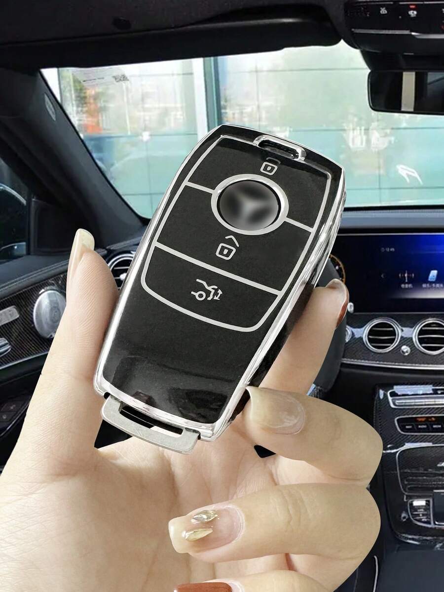 Fashion Couple Soft TPU Car Key Fob Shell, Anti-Drop Protection Cover For Mercedes Benz E300L ...