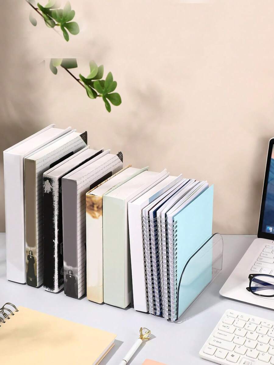 2pcs Book Sorting Receiver, Desktop Transparent Acrylic Book Office Three Grid File Storage Box ...