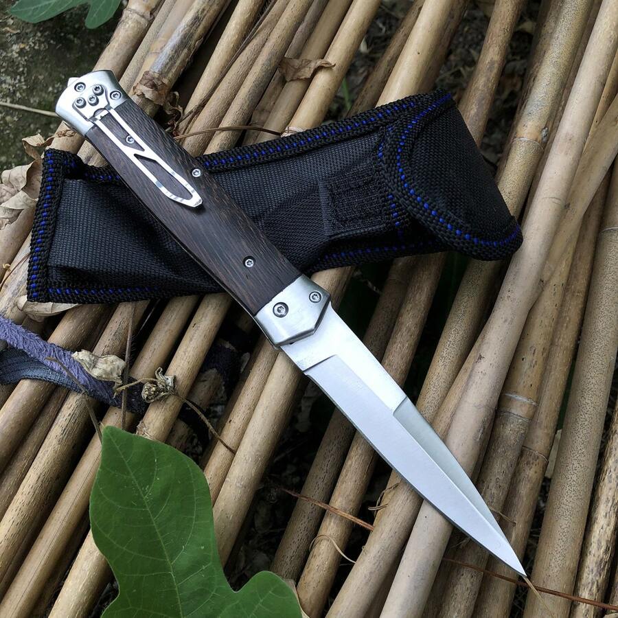 Outdoor AUTO Blade 440C Stainless Steel Blade Camping EDC Pocket Knife ...