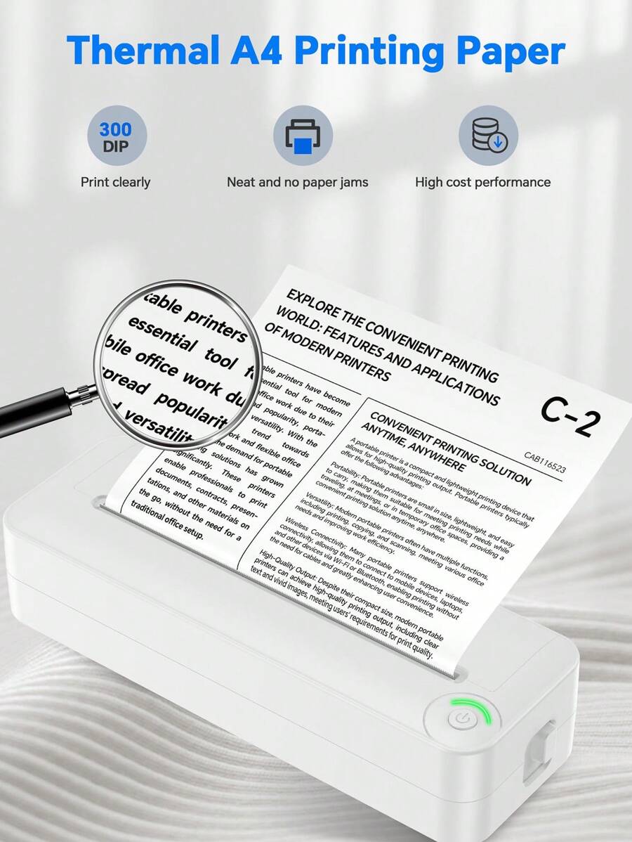 Portalble Wireless Printer For Travel, Bluetooth Themal Phinter ...