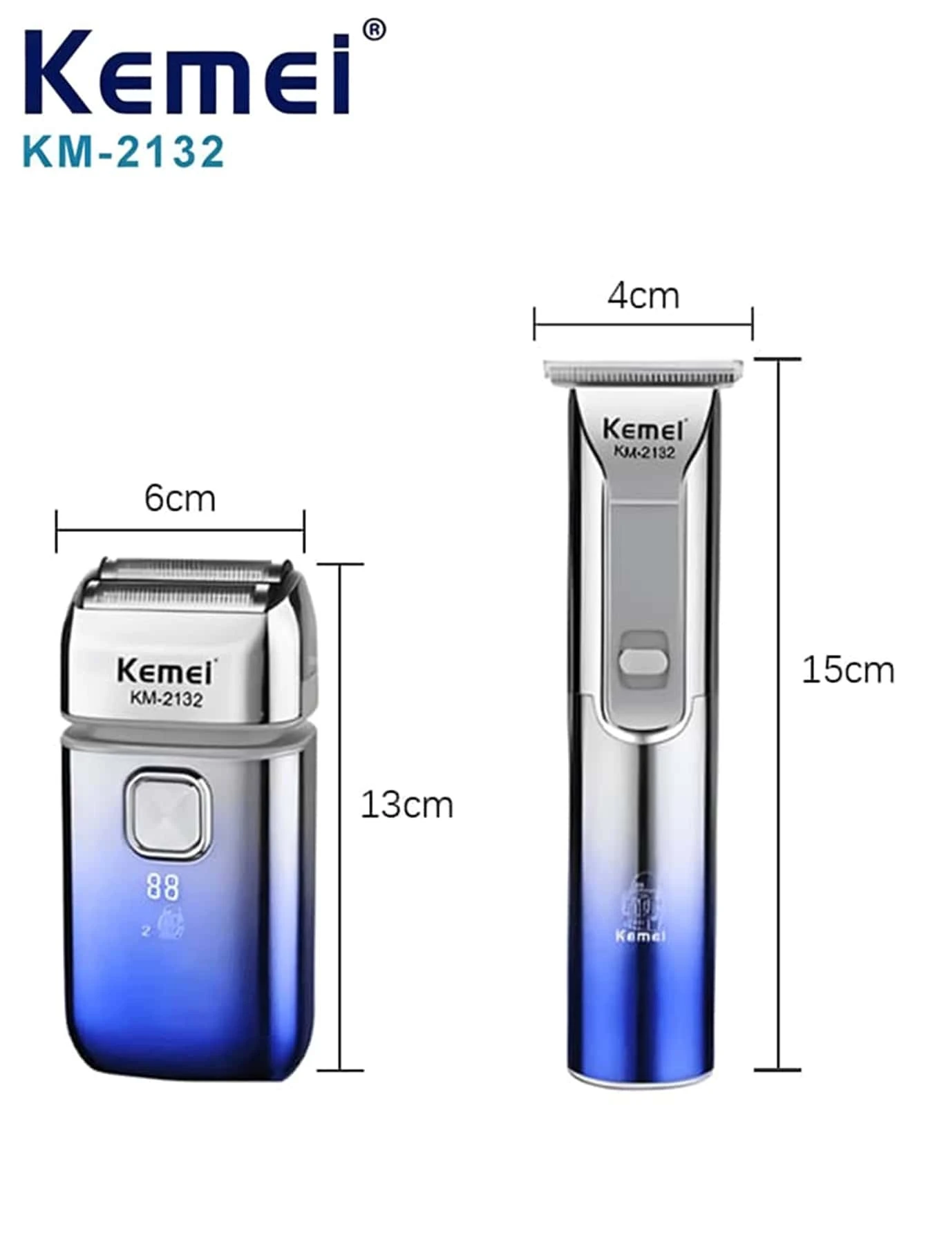 Kemei Cortapelo profesional de alta calidad Cortapelo set Km-2132 Cortapelo eléctrico Afeitadora ...