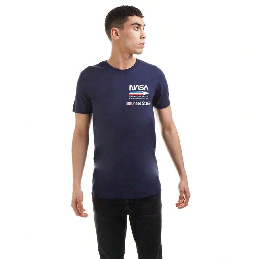 NASA NASA Mens Plane Aeronautics T-Shirt (Navy) | SHEIN USA