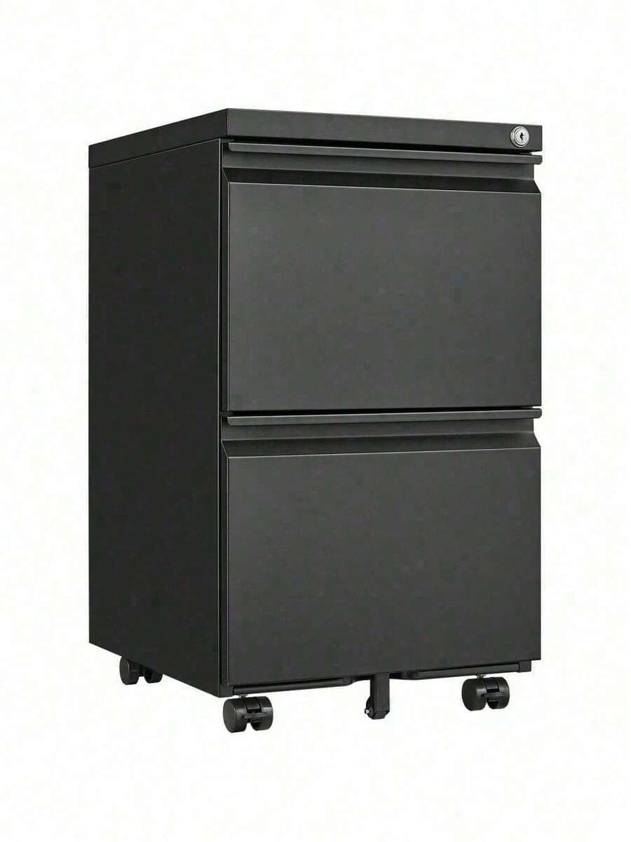 Office Furniture Copier Cabinet Black 2 Door Steel Copier Stand Mobile ...