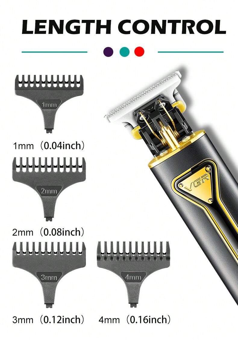 VGR VGR T9 Tondeuse Barber Hair Cut Machine Electric Hair Clipper Professional Cordless Hair ...