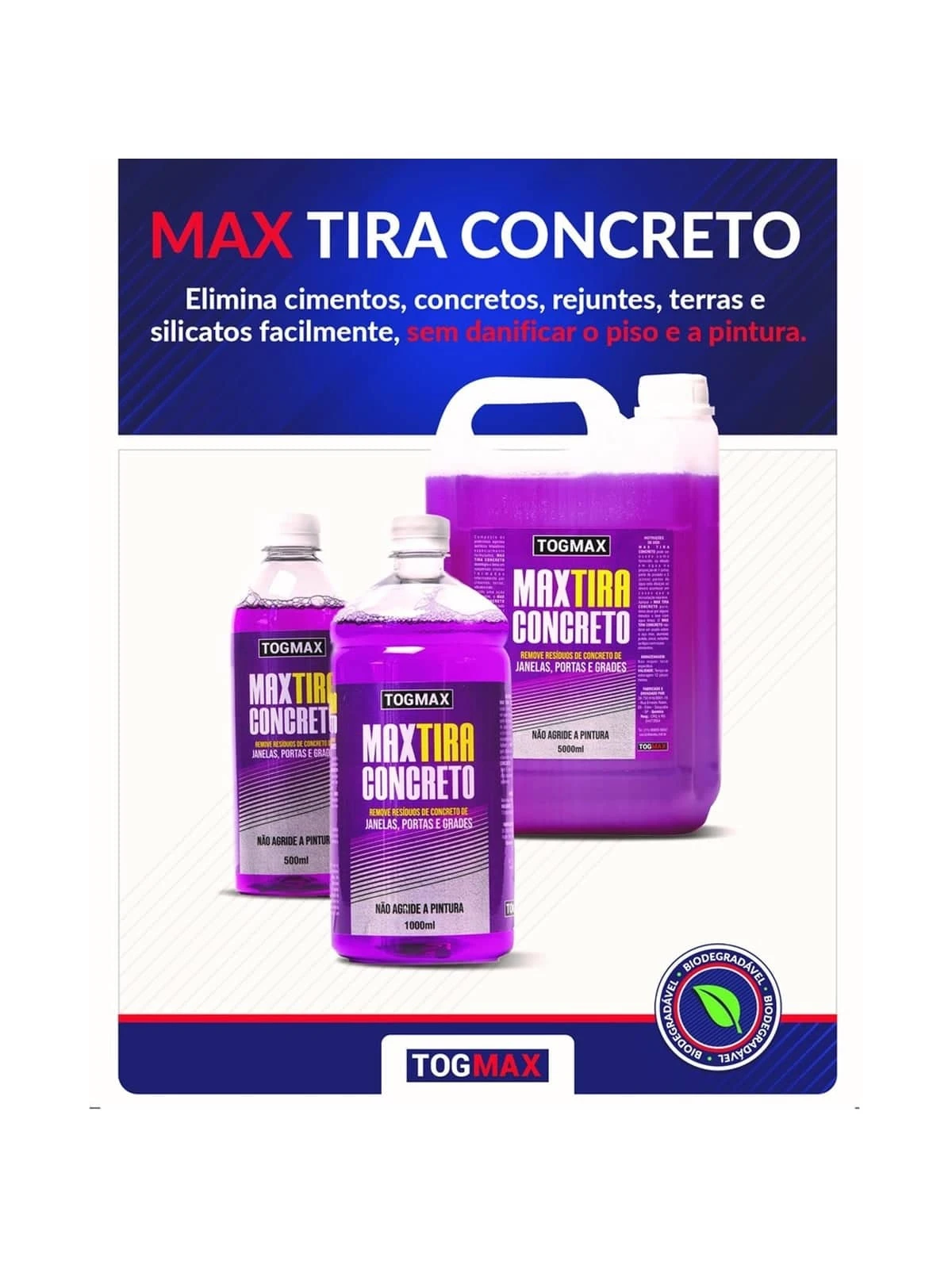 Limpador Removedor Cimento e Concreto Max Tira Concreto 5000ml Togmax ...