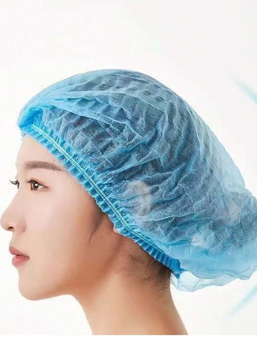 100pcs Disposable Hairnet Caps, Kitchen Chef Anti-Dust Breathable Non ...
