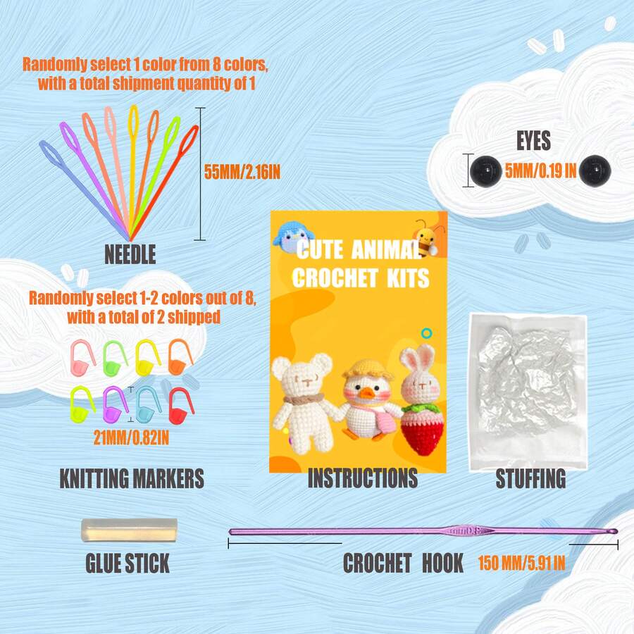 DIY Cute Crying Pig Animal Crochet Set Suitable For Starters New To ...