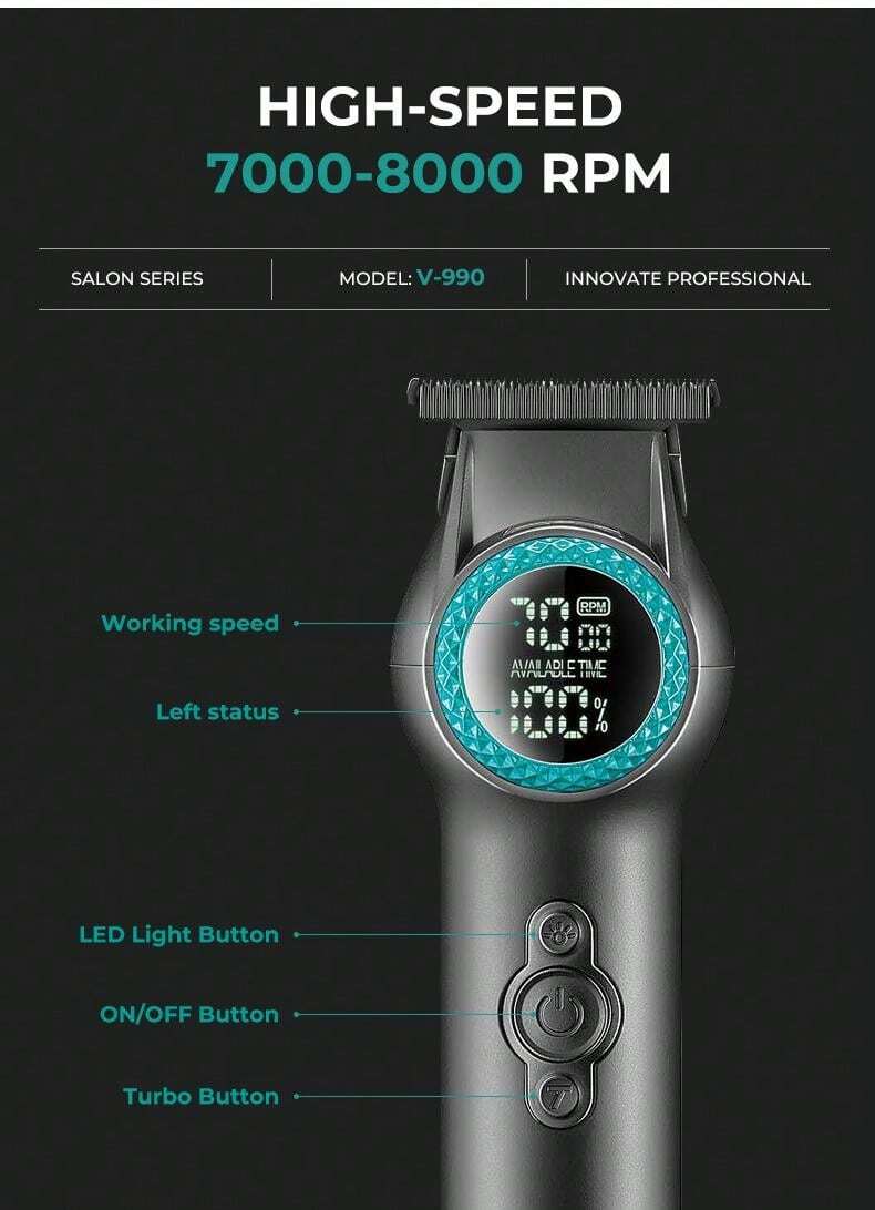 VGR Tosatrice senza fili VGR, Rifinitore di capelli ricaricabile, Macchina per taglio capelli a ...